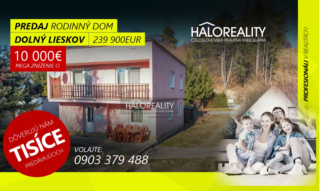 Predaj, rodinný dom Dolný Lieskov, Tŕstie - ZNÍŽENÁ CENA - EXKLUZÍVNE HALO REALITY
