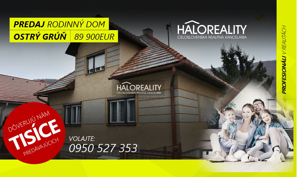 Predaj, rodinný dom Ostrý Grúň - EXKLUZÍVNE HALO REALITY